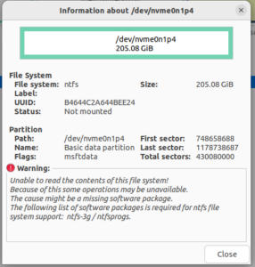 How to solve the problem of mounting NTFS partitions on Ubuntu 22.04 - Peshmerge Morad